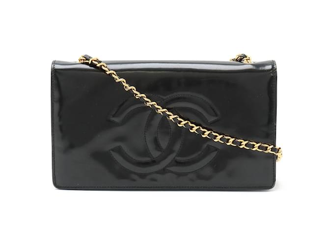 Chanel Coco Mark Chain Wallet Shoulder Bag Black Leather ref.1454516 ...