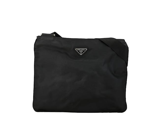 Prada Triangle Plate Sacoche Shoulder Bag Black Nylon ref.1455020 ...