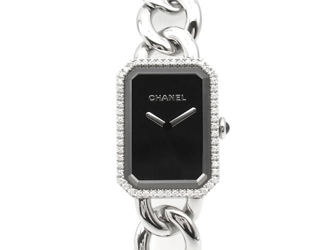 Première Chanel Premiere Diamond Bezel Wristwatch H3254 Black Steel ref ...
