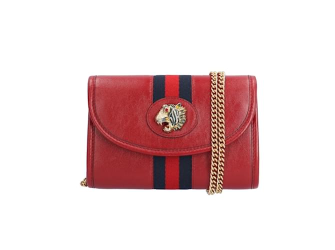 Gucci Tiger Head Raja Shoulder Bag Red Leather ref.1467983 - Joli Closet