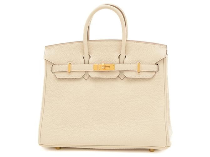 Hermès Hermes Birkin 25 Handbag in Ivory Togo Leather Cream ref.1469356 ...