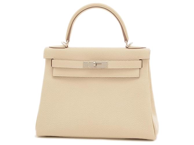 Hermès Hermes Kelly 28 Handbag in Ivory Togo Leather Cream ref.1471525 ...