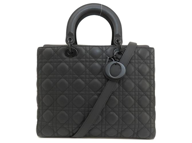 Christian Dior Lady Dior Handbag Black Leather ref.1486798 - Joli Closet