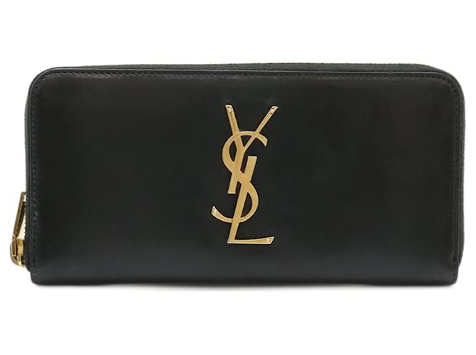Yves Saint Laurent Black Leather Coin Purse ref.1488932 - Joli Closet