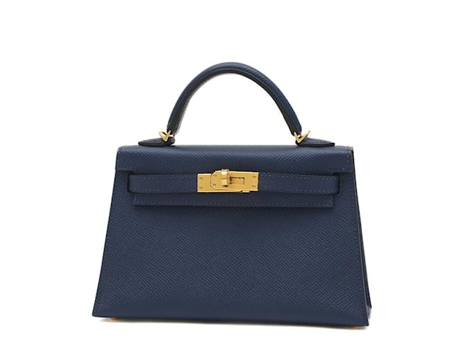 Hermès Hermes Kelly Do 2 Handbag in Navy Epsom Leather Navy blue ref ...