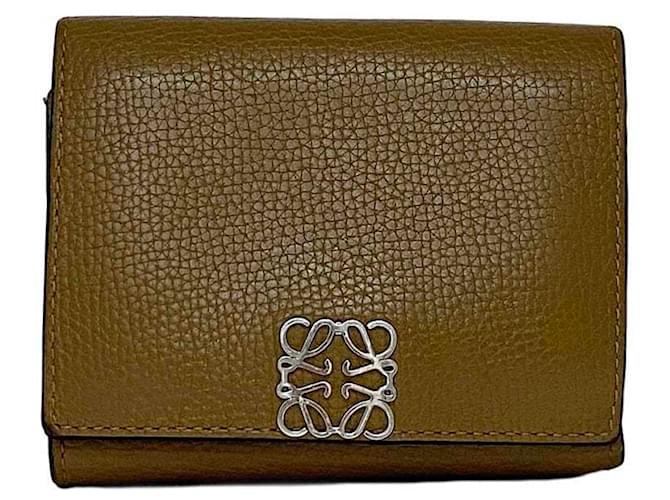 Loewe Brown Tri-fold Wallet Leather ref.1505510 - Joli Closet