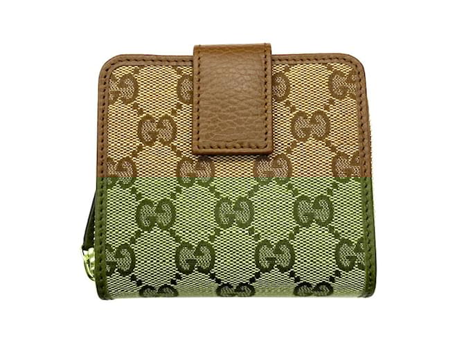 Gucci Bi-fold Wallet in GG Canvas Brown Beige Leather Cloth ref.1505748 ...