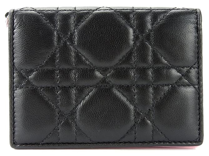 Christian Dior Business Card Case Black Pink Leather ref.1506346 - Joli ...