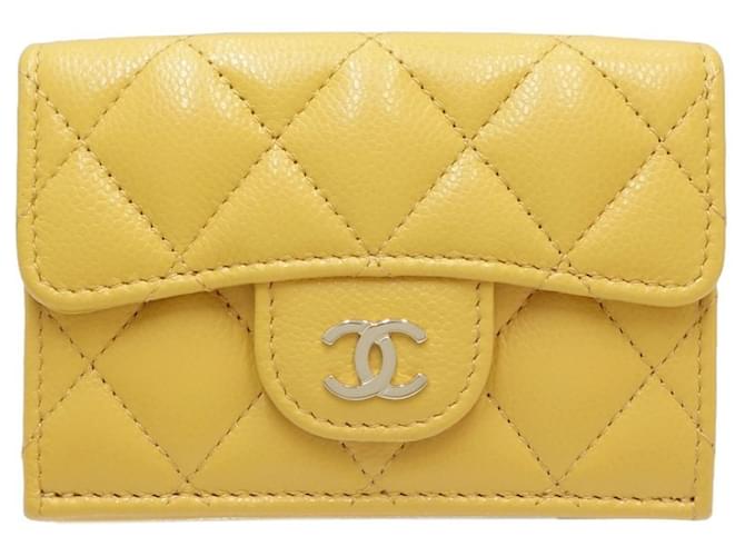 Chanel Classic Small Wallet in Yellow Caviar Leather ref.1508495 - Joli ...