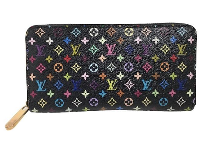 Louis Vuitton Monogram Zippy Long Wallet Black Multiple colors ref ...