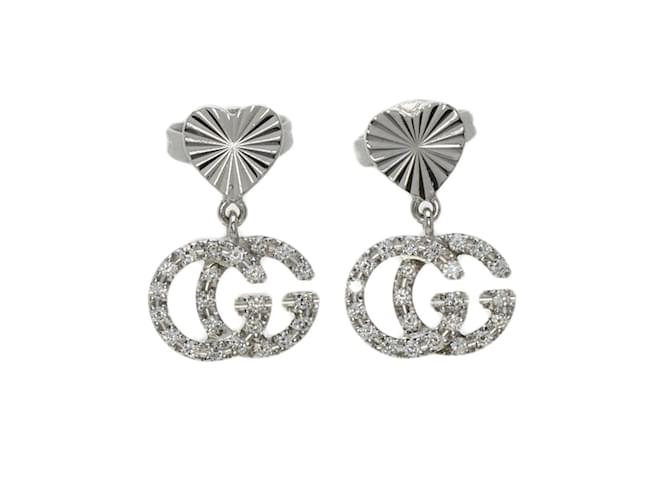 Gucci GG Running Diamond Earrings White gold ref.1512449 - Joli Closet
