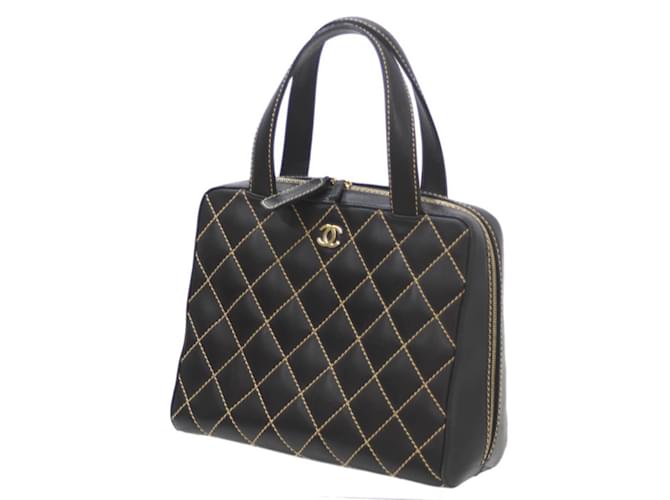 Chanel Wild Stitch Coco Mark Handbag Black Leather ref.1513605 - Joli ...