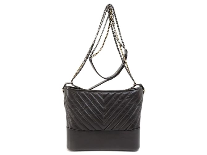 Chanel V Stitch Shoulder Bag Black Leather ref.1513872 - Joli Closet