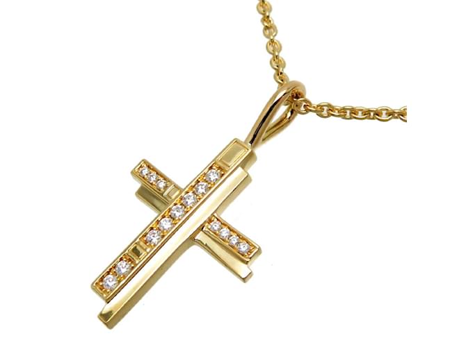 Harry Winston Traffic Cross Diamond Necklace Yellow gold ref.1514065 ...