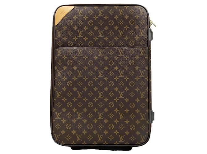 Louis Vuitton Monogram Pegas 55 Suitcase Brown Patent leather ref ...