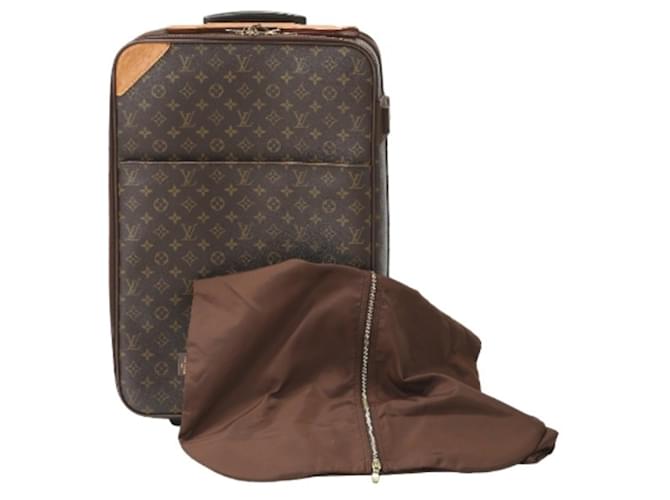 Louis Vuitton Monogram Pegas 55 Suitcase Brown Patent leather ref ...