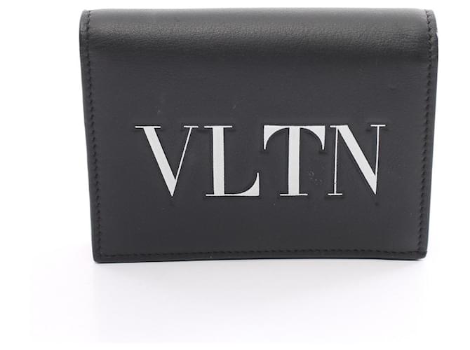 Valentino VLTN Bi-fold Wallet Black Leather ref.1522623 - Joli Closet