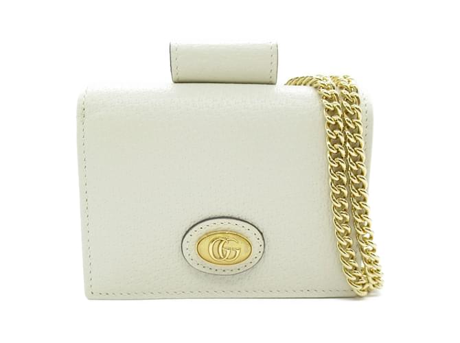 Gucci Ivory Leather Chain Wallet Shoulder Bag Cream ref.1525455 - Joli ...