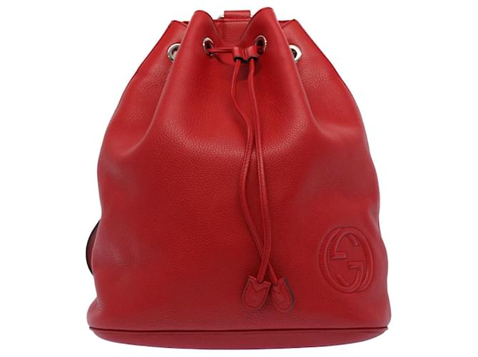 GUCCI Soho Backpack Red Leather ref.1530296 - Joli Closet
