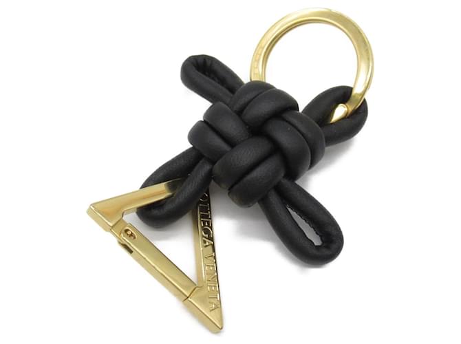 Bottega Veneta Triangle Key Ring Black Leather ref.1532898 - Joli Closet