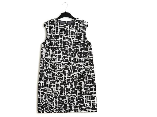Marni Dress FR36 Black White Silk Boxy Dress US6 Cotton Polyamide ref ...