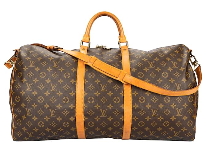 Louis Vuitton Canvas Monogram Keepall Bandouliere 60 Brown Cloth ref.1545377 - Joli Closet