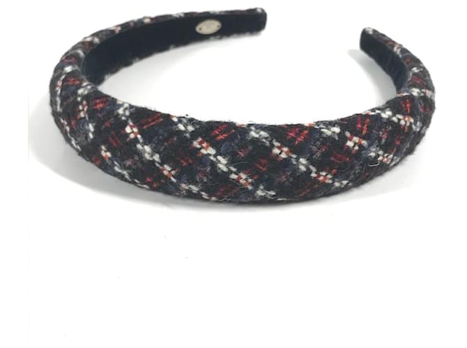 Chanel CC Coco Mark Tweed Headband Black Red ref.1549752 - Joli Closet