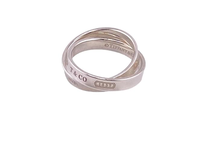 Tiffany & Co Tiffany Interlocking Circle 1837 Silver Band Ring Silvery ...