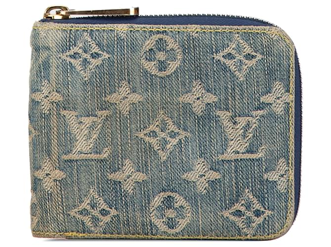 Louis Vuitton Blue Monogram Denim Zippy Wallet Cloth ref.1558549 - Joli ...