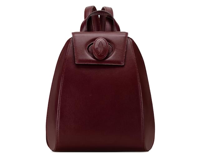 Cartier Red Must De Cartier Leather Backpack Dark red Pony-style ...