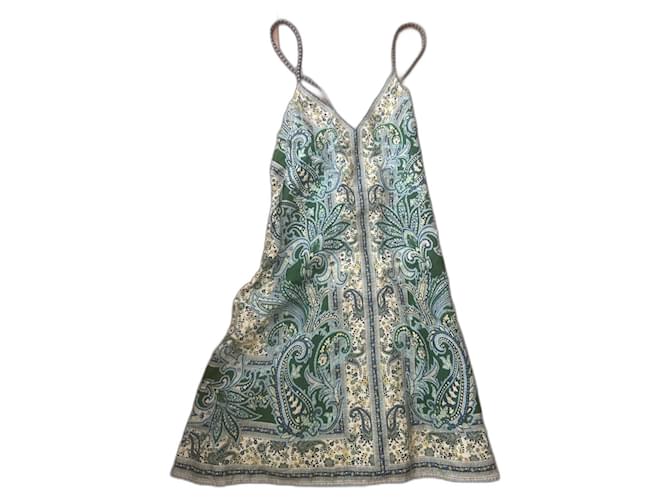 Zimmermann Ottie Swing paisley-print linen mini Dark green ref.1558940 ...