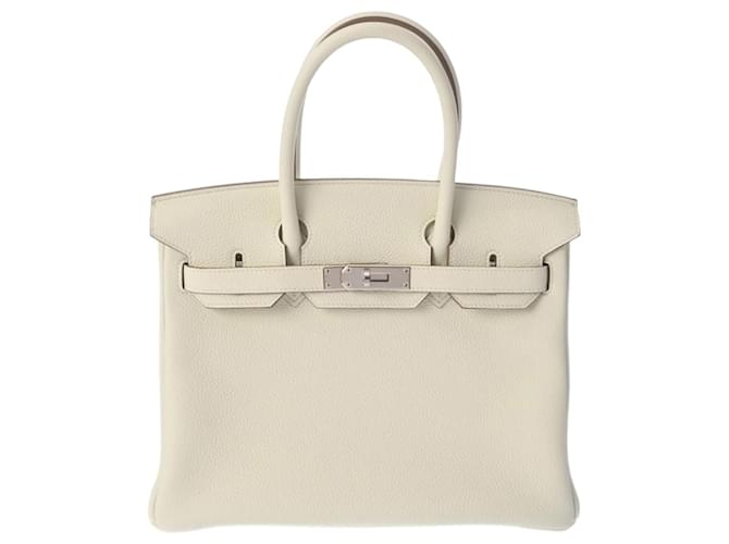 Hermès Hermes Birkin 30 Vert Veron Handbag Light green Leather ref ...