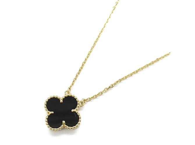 Van Cleef & Arpels Alhambra Onyx Necklace Black Yellow gold ref.1577552 ...