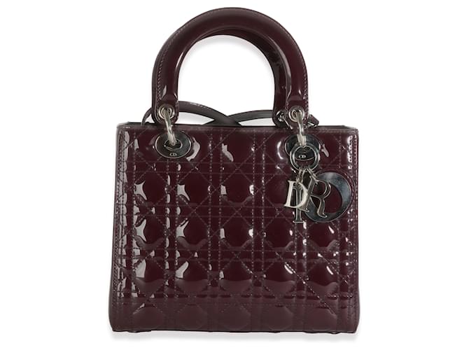 Christian Dior Purple Patent Cannage Medium Lady Dior Patent leather ...