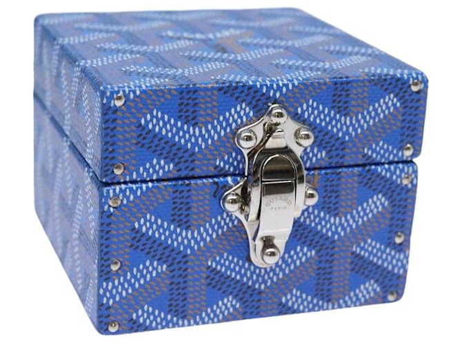 GOYARD Herringbone Regence Trunk Jewelry Case PVC Blue Auth yk14130A ...