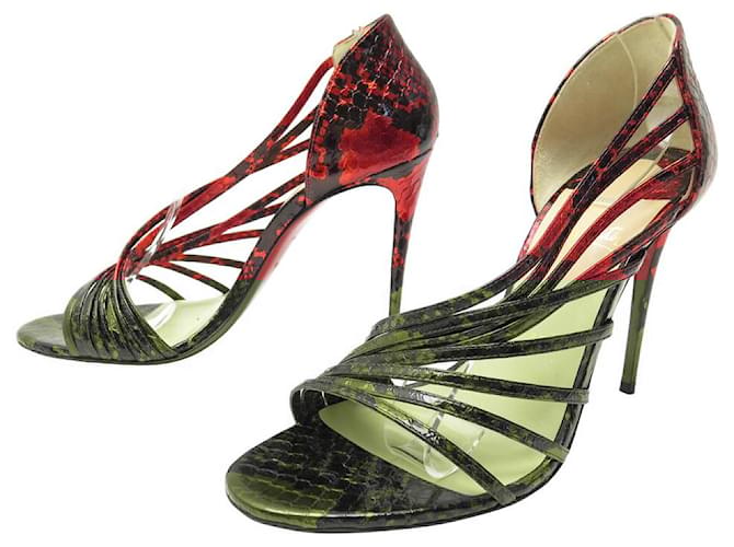 CHRISTIAN LOUBOUTIN NORINA PUMPS 39 PYTHON-LOOK LEATHER SHOES ref ...