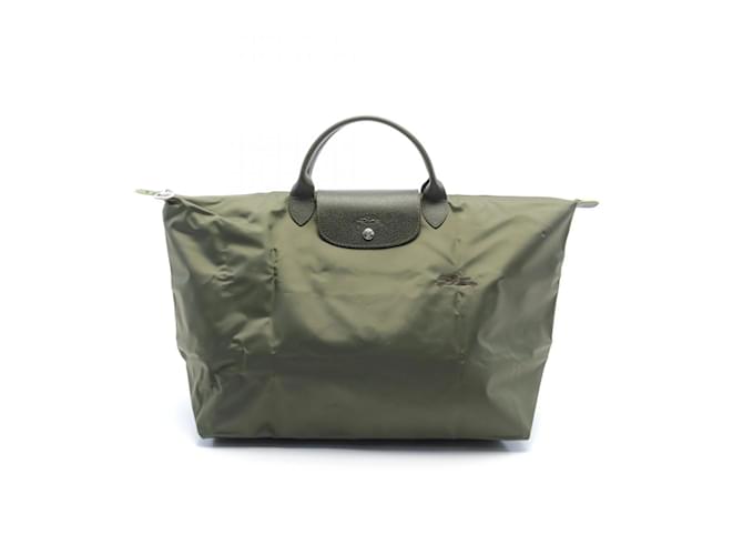 Longchamp Le Pliage Green S Tote Bag Khaki Leather Nylon ref.1588763 ...