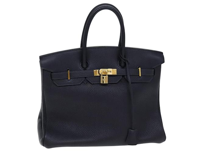 Hermès Hermes Birkin 35 Hand Bag Leather Navy Blue ref.1590559 - Joli ...
