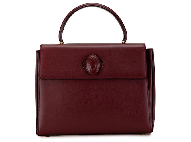 Cartier Red Leather Must de Cartier Turn Lock Handbag Dark red Pony ...