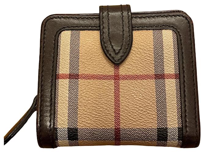 Burberry Prorsum Checkered Wallet Beige Leather ref.1594405 - Joli Closet