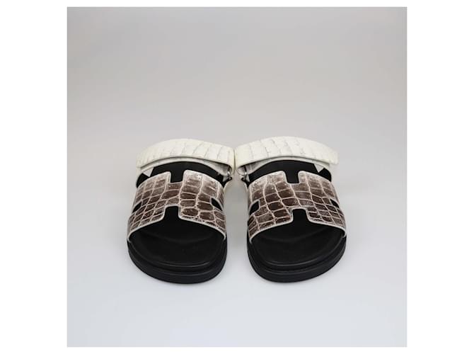 Hermès Hermes Crocodile Himalaya Chypre Sandals Exotic leather ref ...