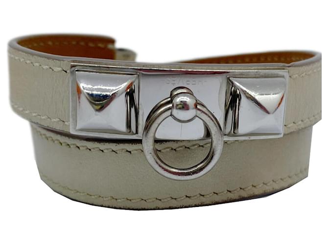 Hermès Hermes Rival Double Tour Bracelet Beige Leather ref.1610787 ...