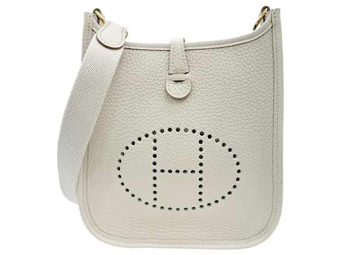 Hermès Hermes Evelyn TPM Handbag in Ivory Cream Leather ref.1610800 ...