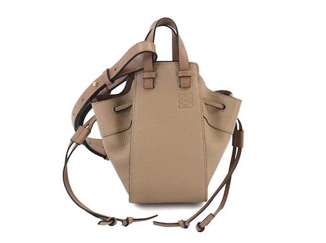 Loewe Hammock Drawstring Mini 2way Hand Shoulder Bag Brown Sand Leather ...