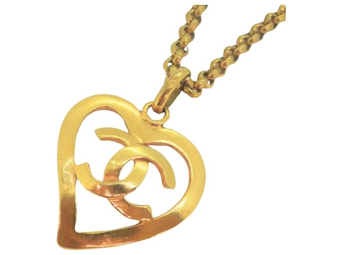 Chanel Necklace Coco Mark Heart Motif Gold-plated ref.1612053 - Joli Closet