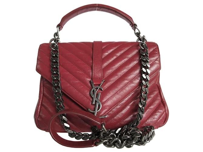 Saint Laurent Ysl Line Red Leather ref.1613618 - Joli Closet