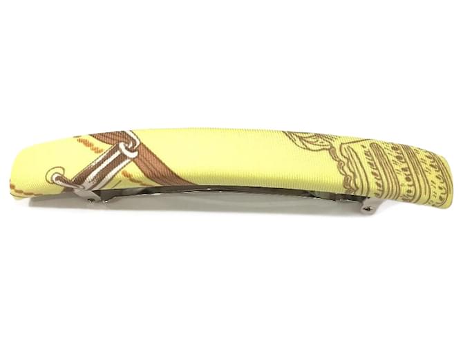 Hermès Hermes Yellow Silk Hair Clip Barrette ref.1614857 - Joli Closet