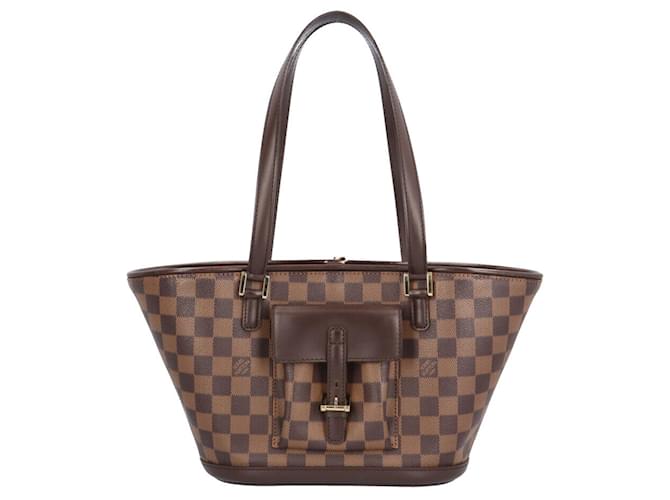 Louis Vuitton Manosque PM Damier Shoulder Bag Brown Damier ebene Cloth ...