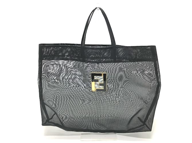 Fendi FF Hardware Mesh Tote Bag Black Nylon ref.1615952 - Joli Closet