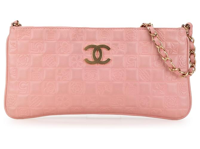Chanel Pink Lambskin Precious Symbols Pochette Leather ref.1617293 ...